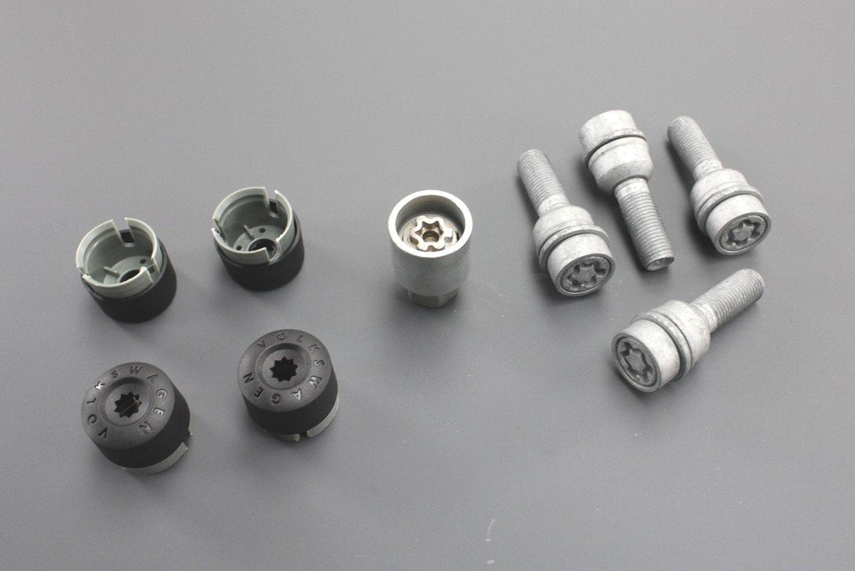 VW Transporter T5 T6 Amarok locking wheel nut kit with caps 2H0698137A ...