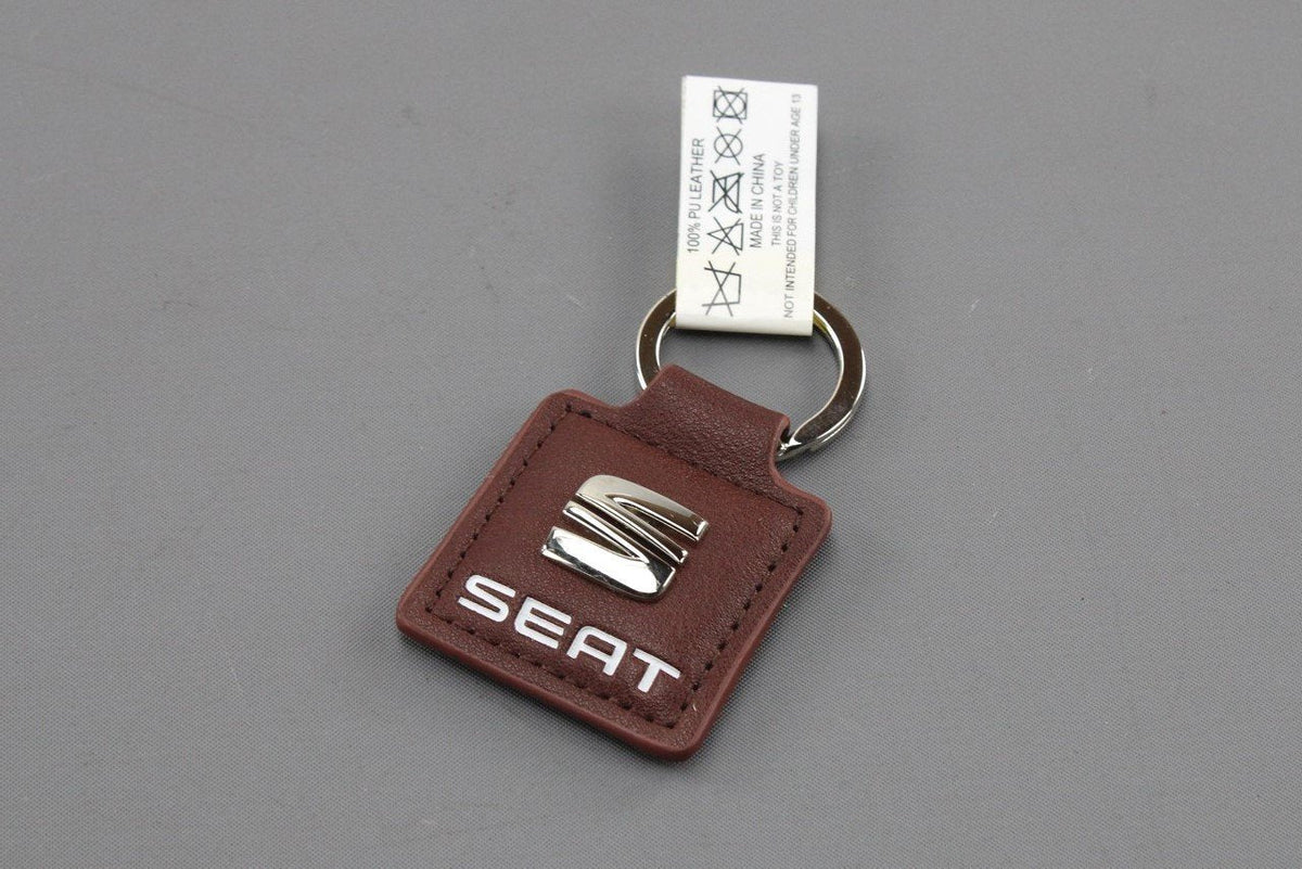 SEAT accessory icon logo leather look key ring (brown) 6H1087011 GAL – Partshaus Ltd