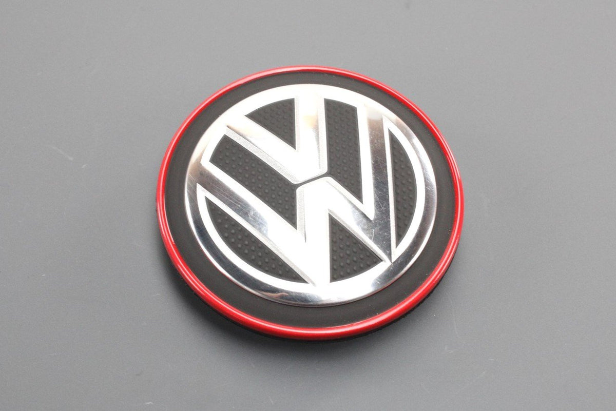 VW Golf GTI Clubsport TCR alloy wheel centre cap red (x1) 5G0601171B L ...