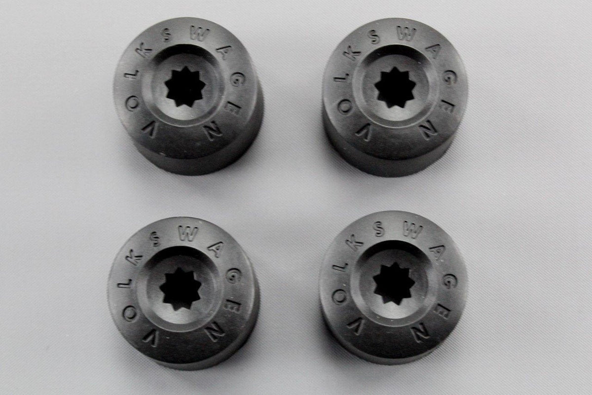 VW Golf Caddy CC Passat Polo wheel nut cover caps x4 1K0601173 9B9 ...