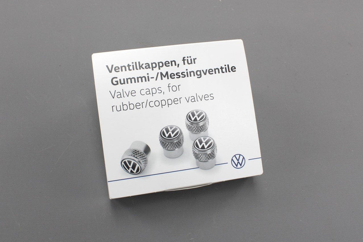VW new logo design valve caps set (for rubber/brass valves) 000071215D ...